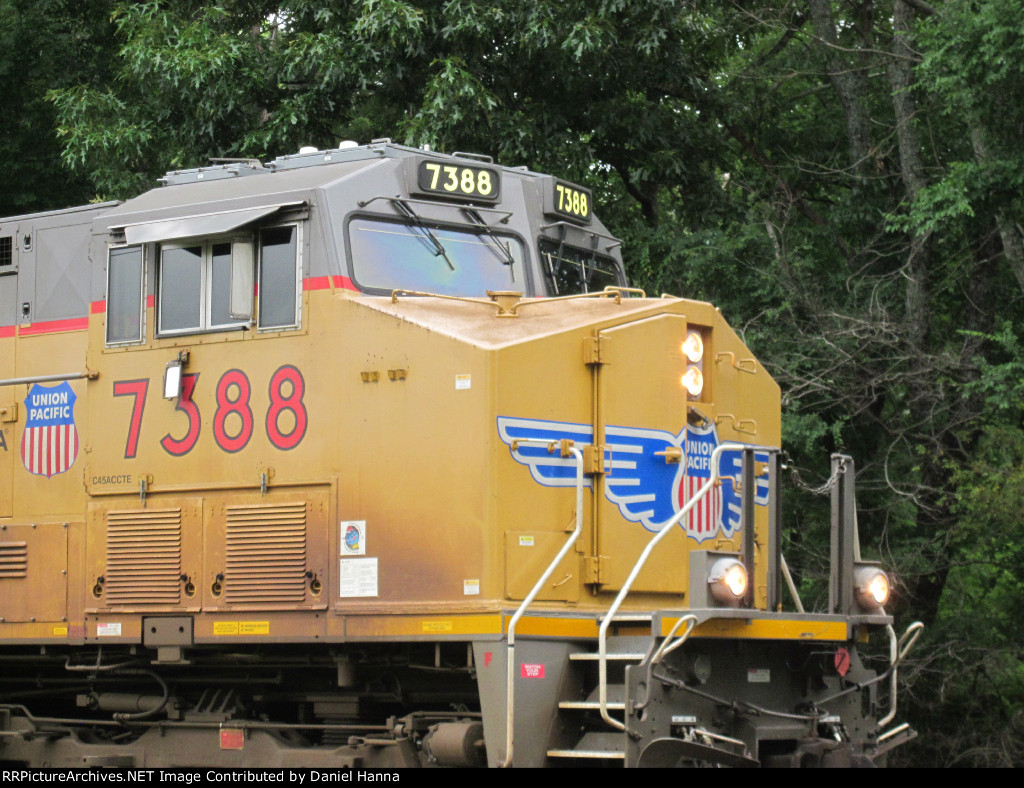 View of UP 7388's cab